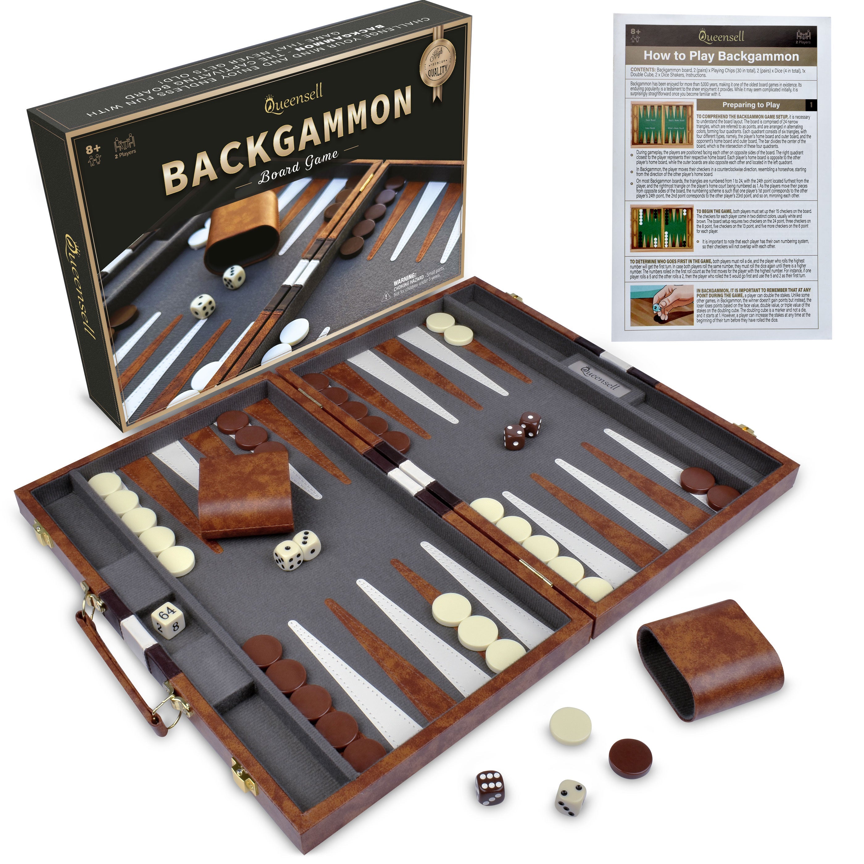 Pack of 5 - Backgammon Board Game