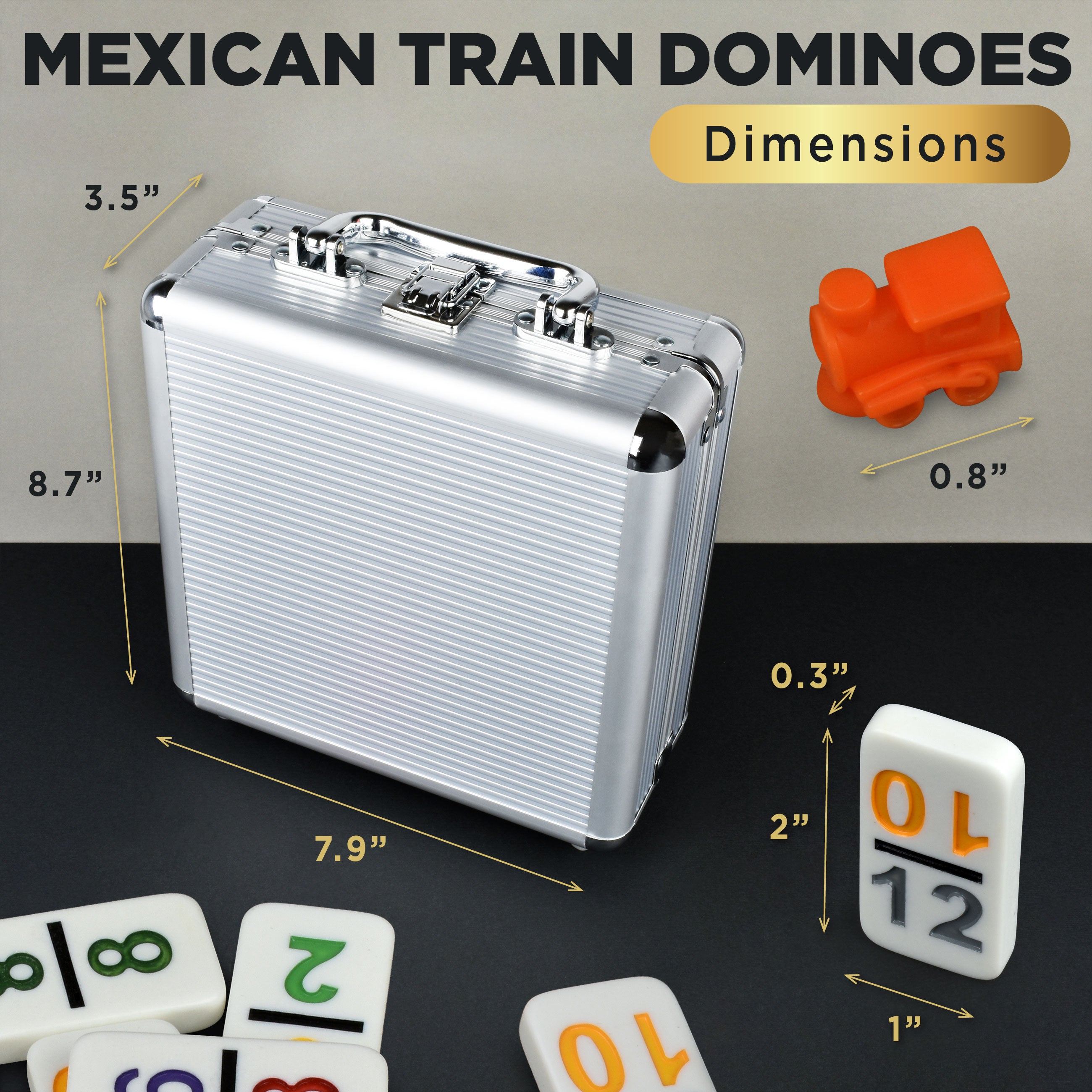 Mexican Train Domino Game Set with Numbers