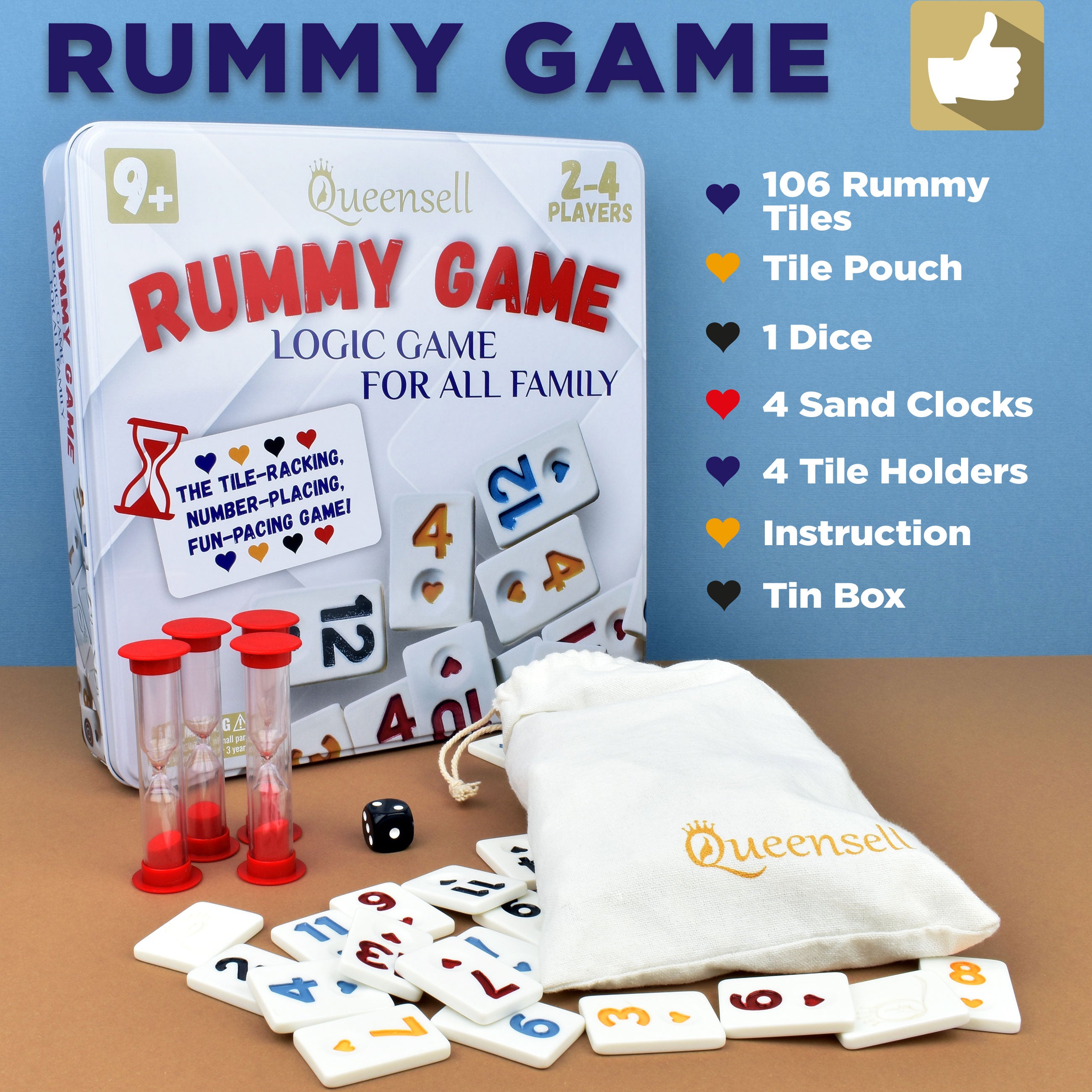 Rummy Cube Game with Case